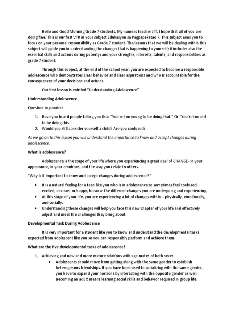 Understanding Adolescence | PDF | Adolescence | Friendship