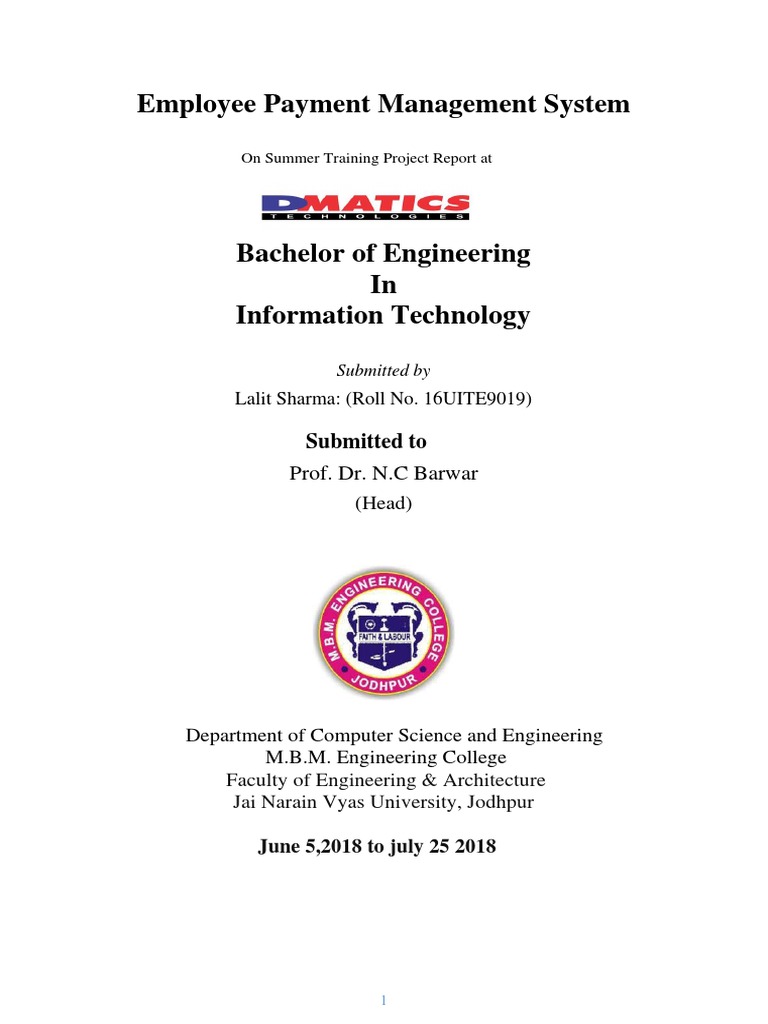 Employee Payment Management System: Submitted To | PDF | Python (Programming Language ...