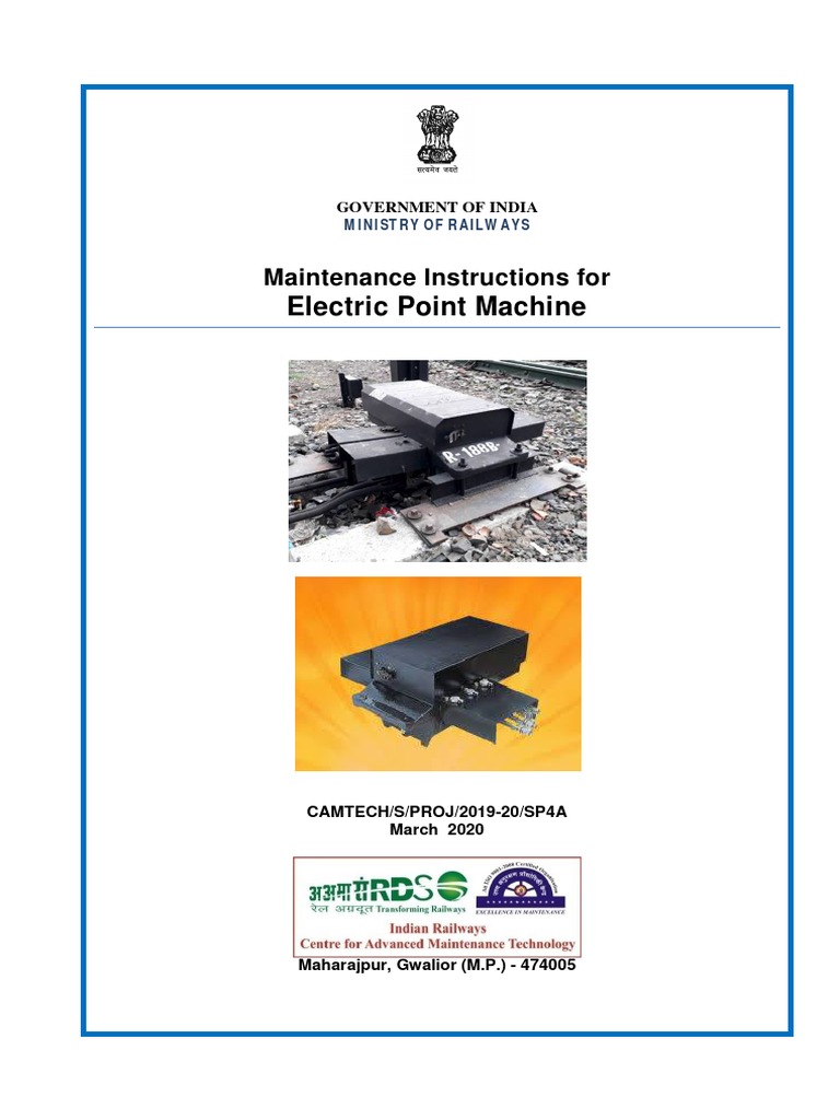 Maintenance Instructions For Electric Point Machine - March 2020 | PDF ...