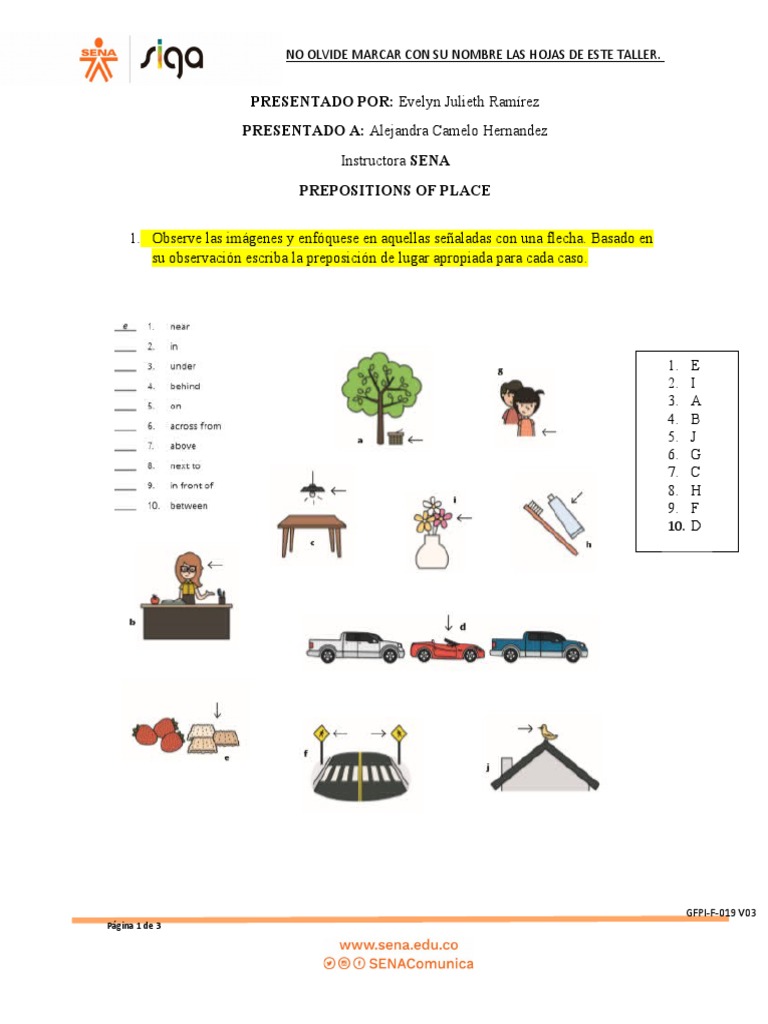 Actividades sobre preposiciones de lugar | PDF | Ocio | Ajedrez