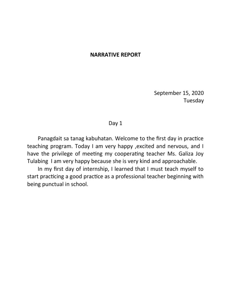 Narrative Report | PDF | Education Theory | Pedagogy
