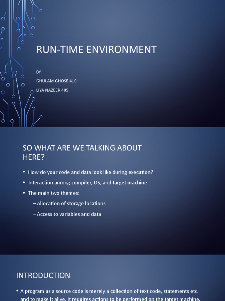 Run-Time Environment AHSAN | Download Free PDF | Runtime System | Library (Computing)
