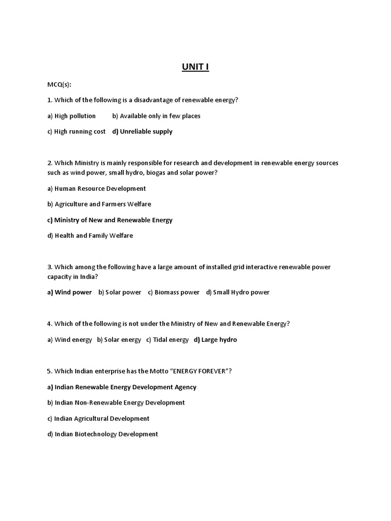 Unit-1 (MCQ) | PDF