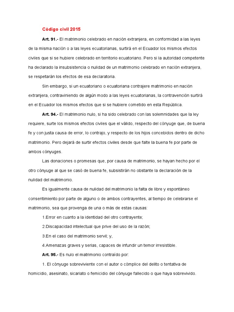 Cod Civil 2015 | PDF | Divorcio | Anulación
