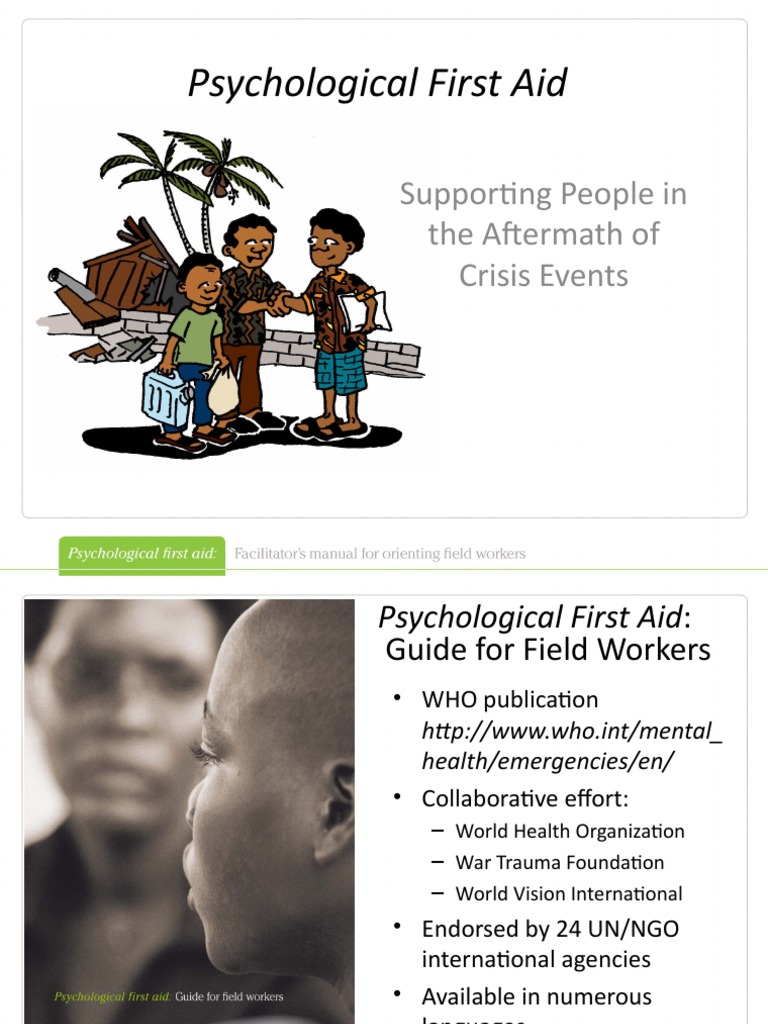 Psychological First Aid: Supporting People in The Aftermath of Crisis ...
