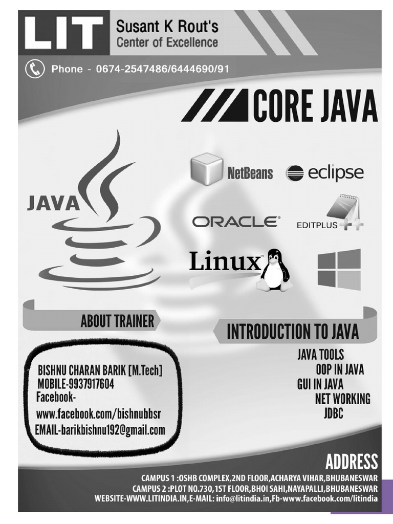 Core Java Syllabus: Bishnu Charan Barik | PDF | Java (Programming Language) | Inheritance ...