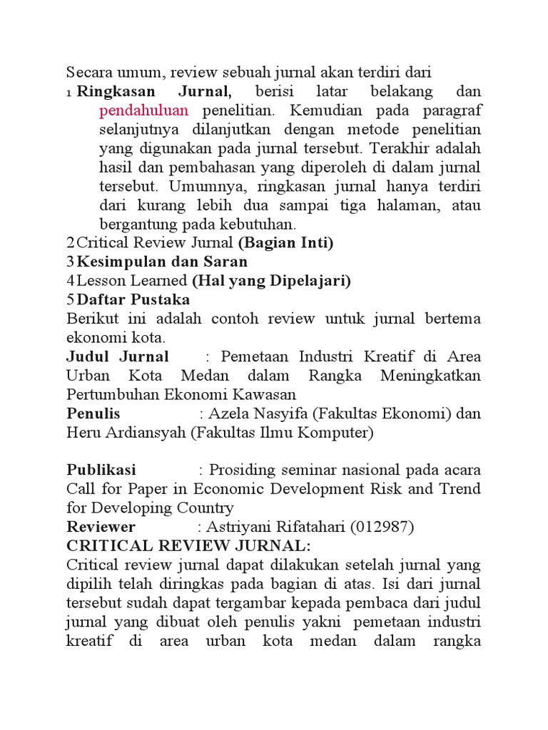 Contoh Review Jurnal Ekonomi dan Psikologi | PDF