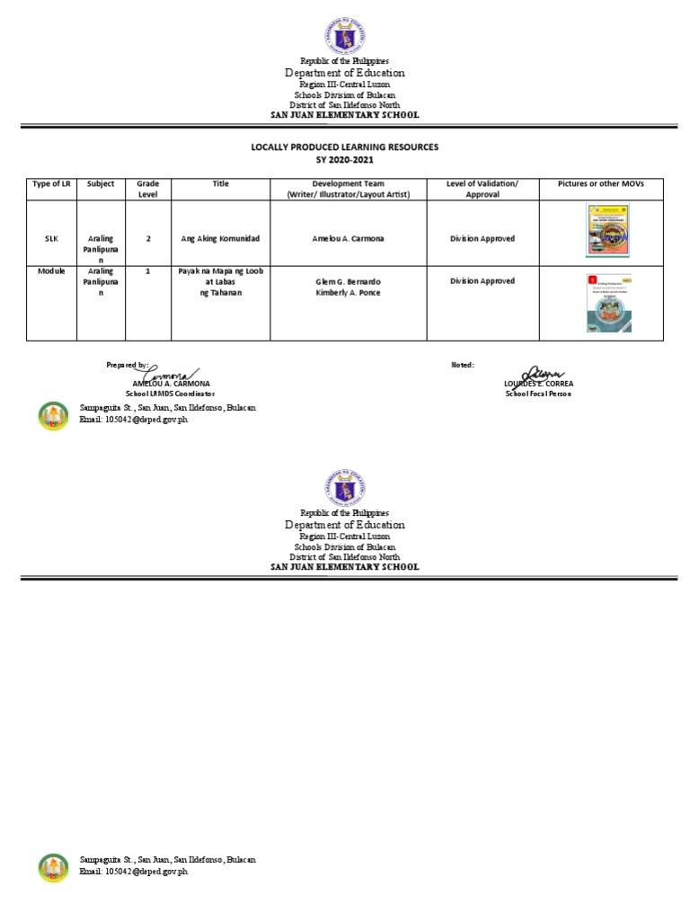 LR Accomplishment Report 2020 2021 | PDF | Further Education