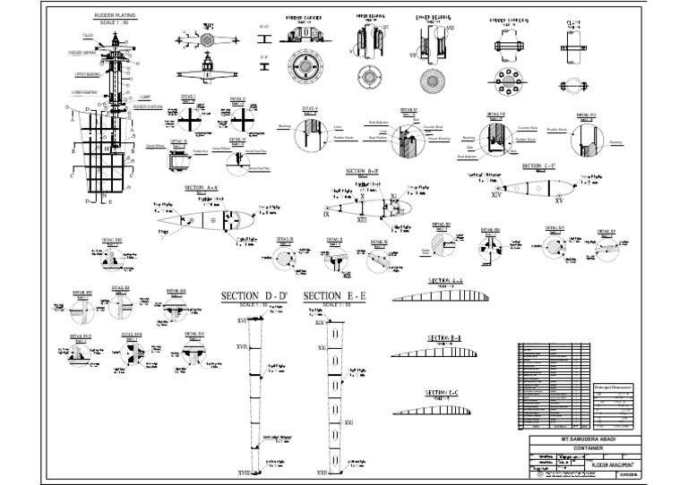 Rudder Assembly Drawing with Bill of Materials | PDF | Rudder ...