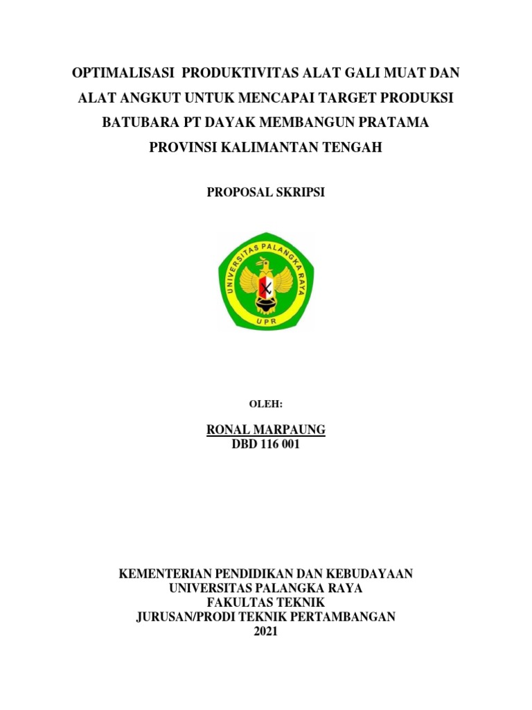 Proposal Skripsi Batubara PT DMP | PDF