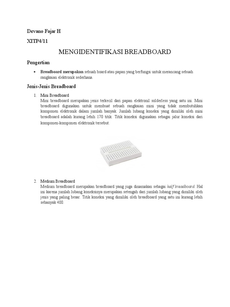 Tugas Identifikasi Breadboard | PDF