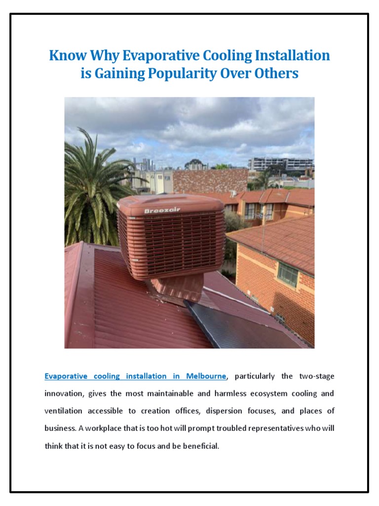 Know Why Evaporative Cooling Installation Is Gaining Popularity Over ...