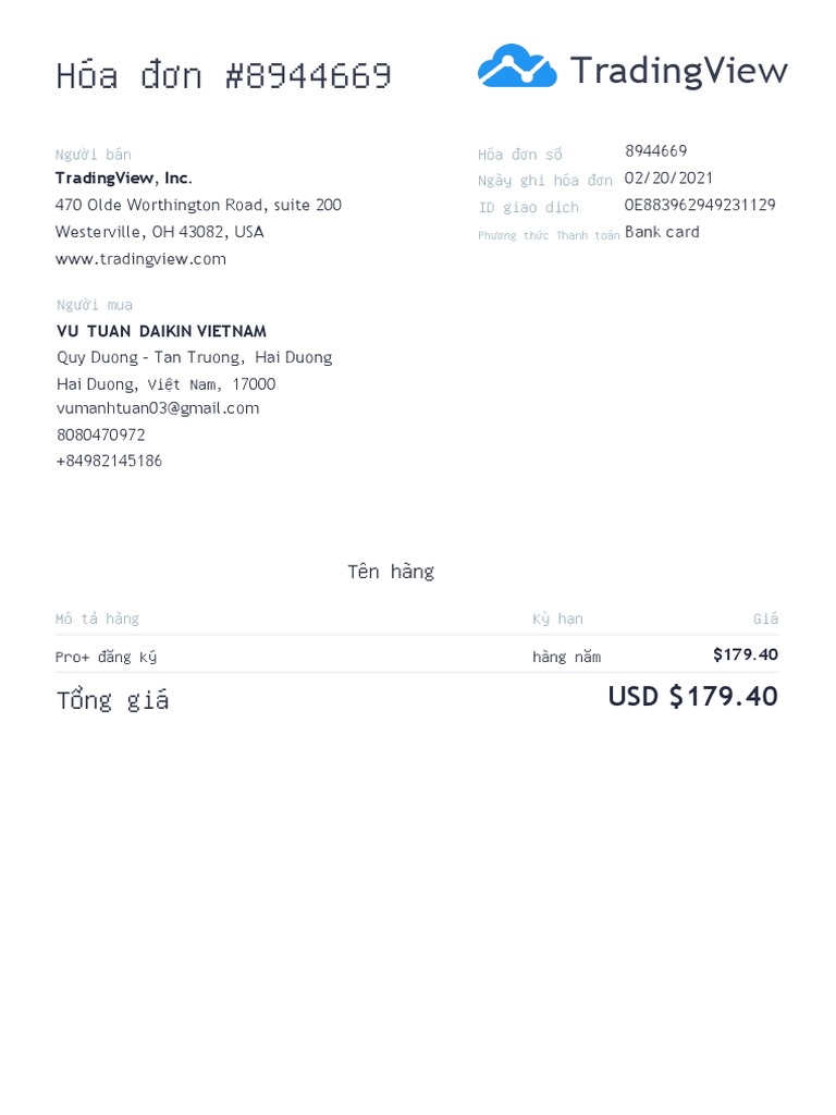 TradingView Invoice | PDF