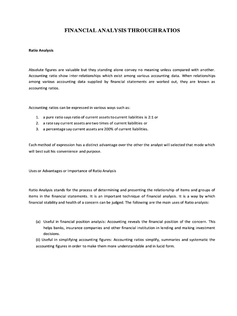 Unit-4 EEFM Ratio Analysis | PDF
