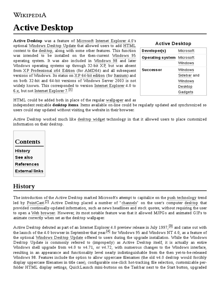 Active Desktop: Active Desktop Was A Feature of Microsoft Internet ...