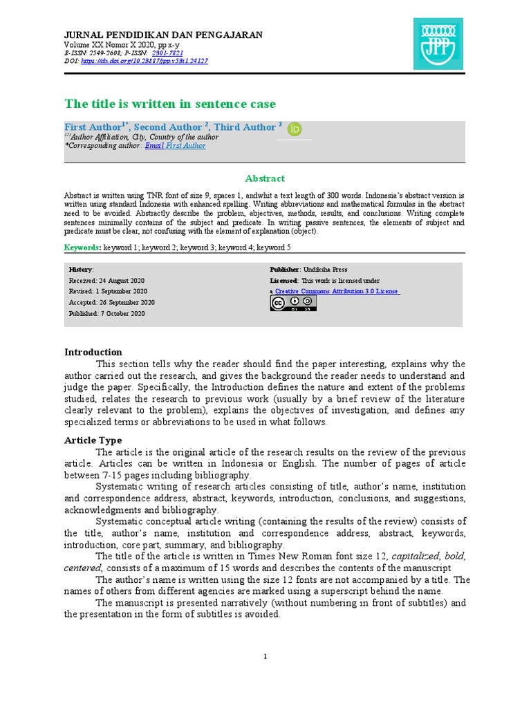 Template JPP Undiksha | PDF | Reserved Word | Cognition