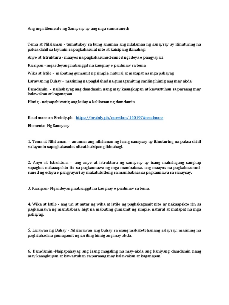 Sanaysay at Talumpati Topics | PDF