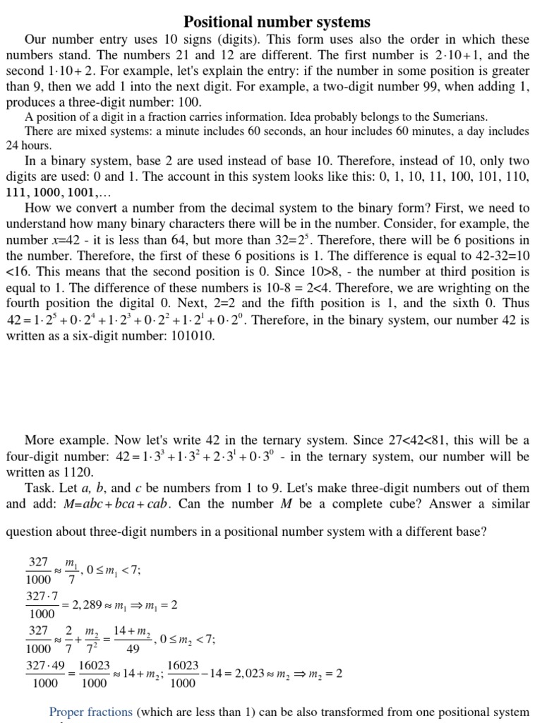 Positional Number System | Download Free PDF | Numbers | Encodings
