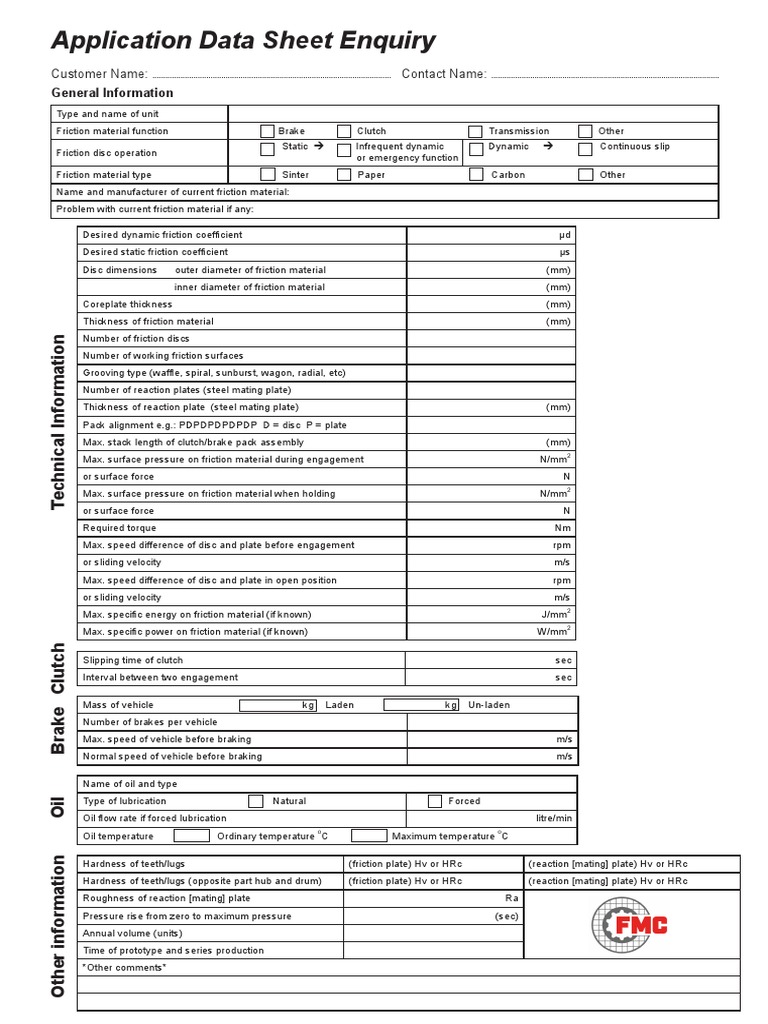 Application Data Sheet Enquiry: General Information | Download Free PDF ...