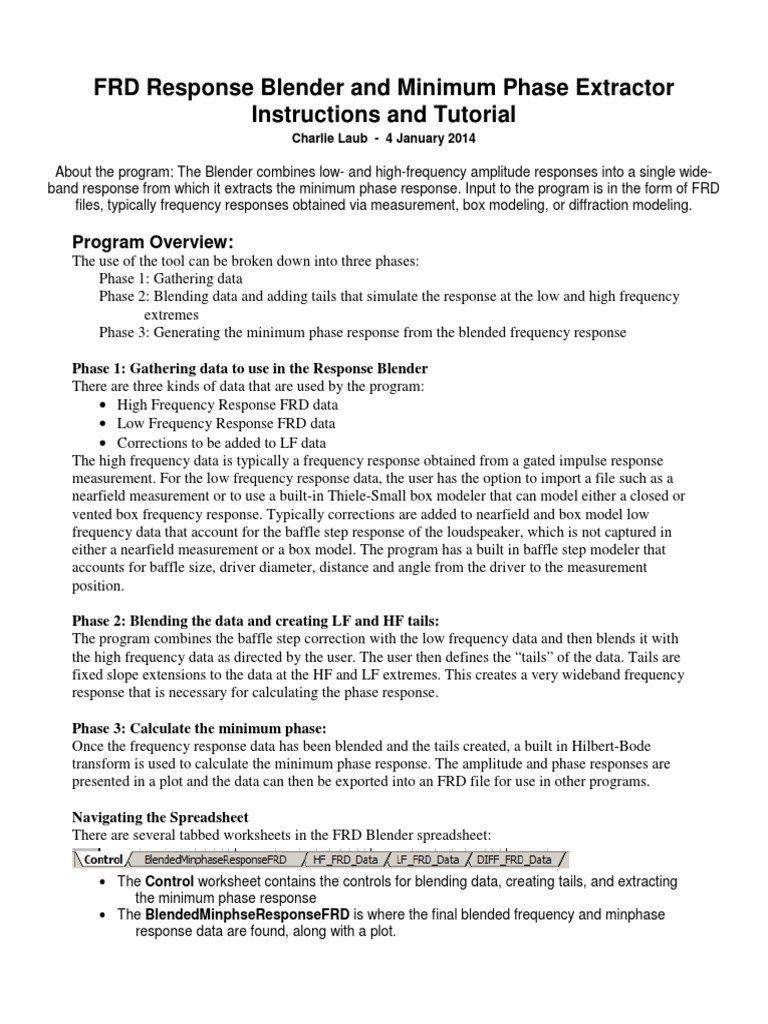 FRD Response Blender Tutorial Guide | PDF | Microsoft Excel | Computer ...