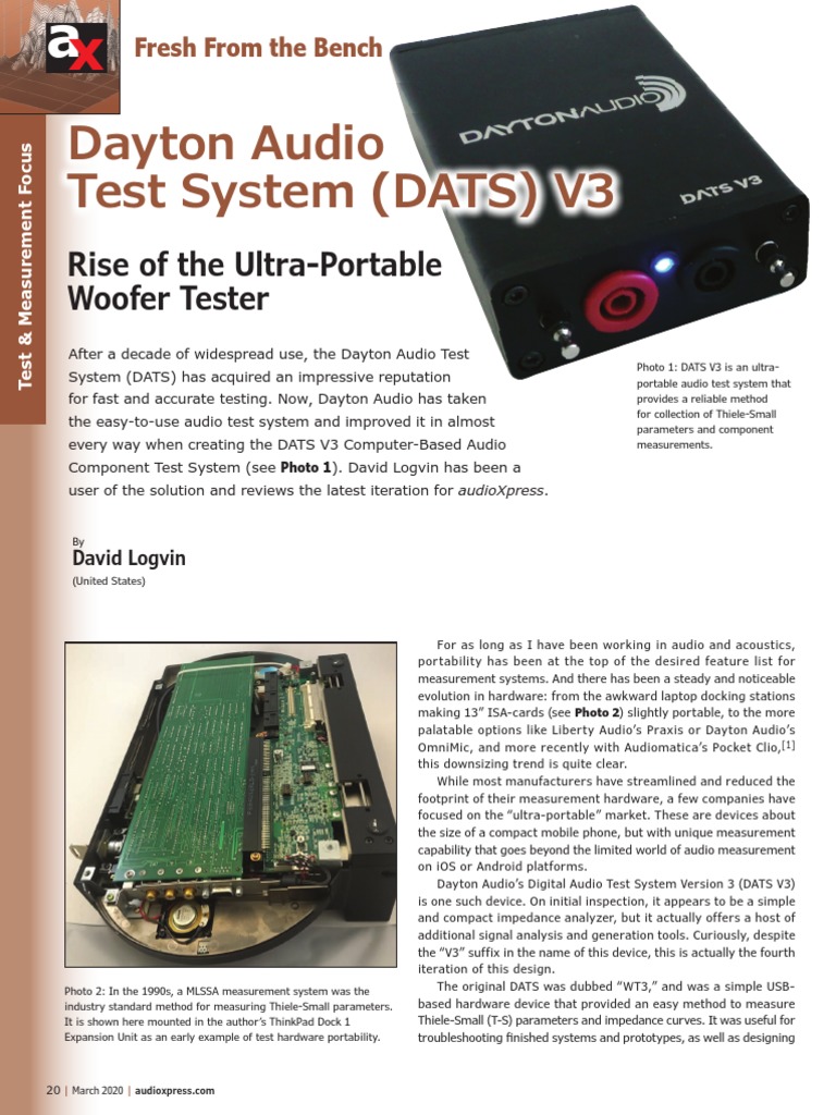 Dayton Audio Test System (DATS) V3: Rise of The Ultra-Portable Woofer ...