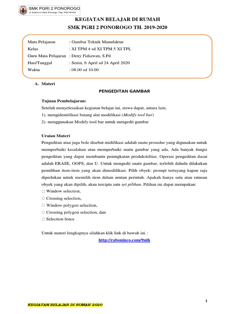 DARING GTM Tool Pengeditan CAD XI TPM | PDF