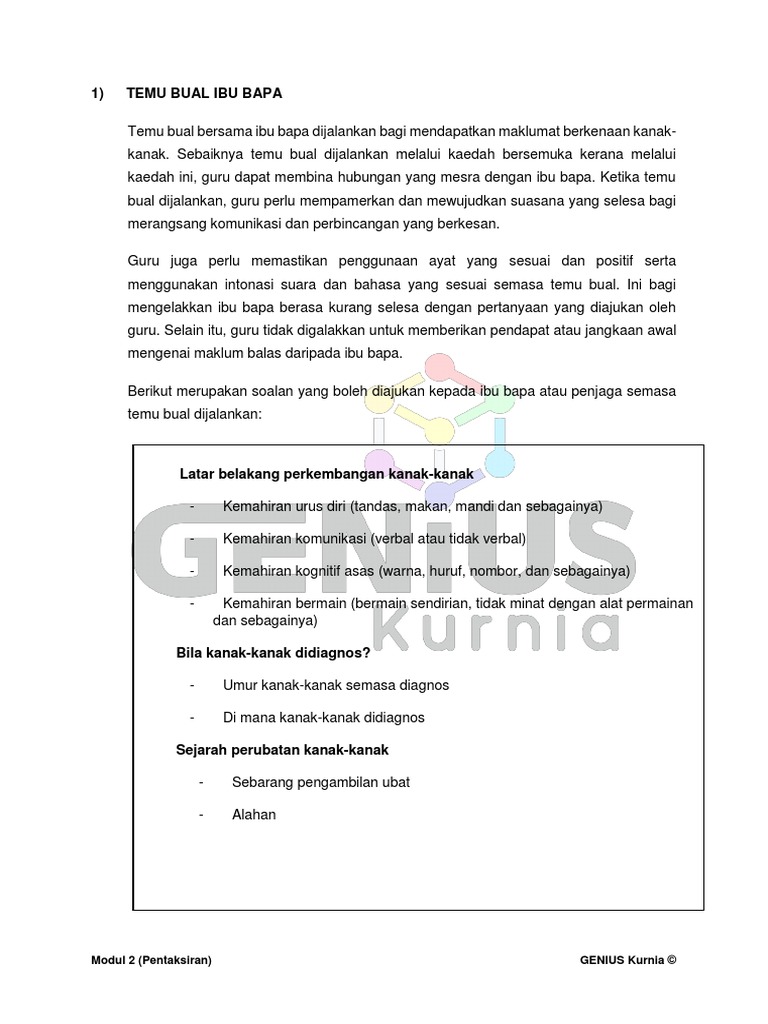 1 Temu Bual Ibu Bapa | PDF