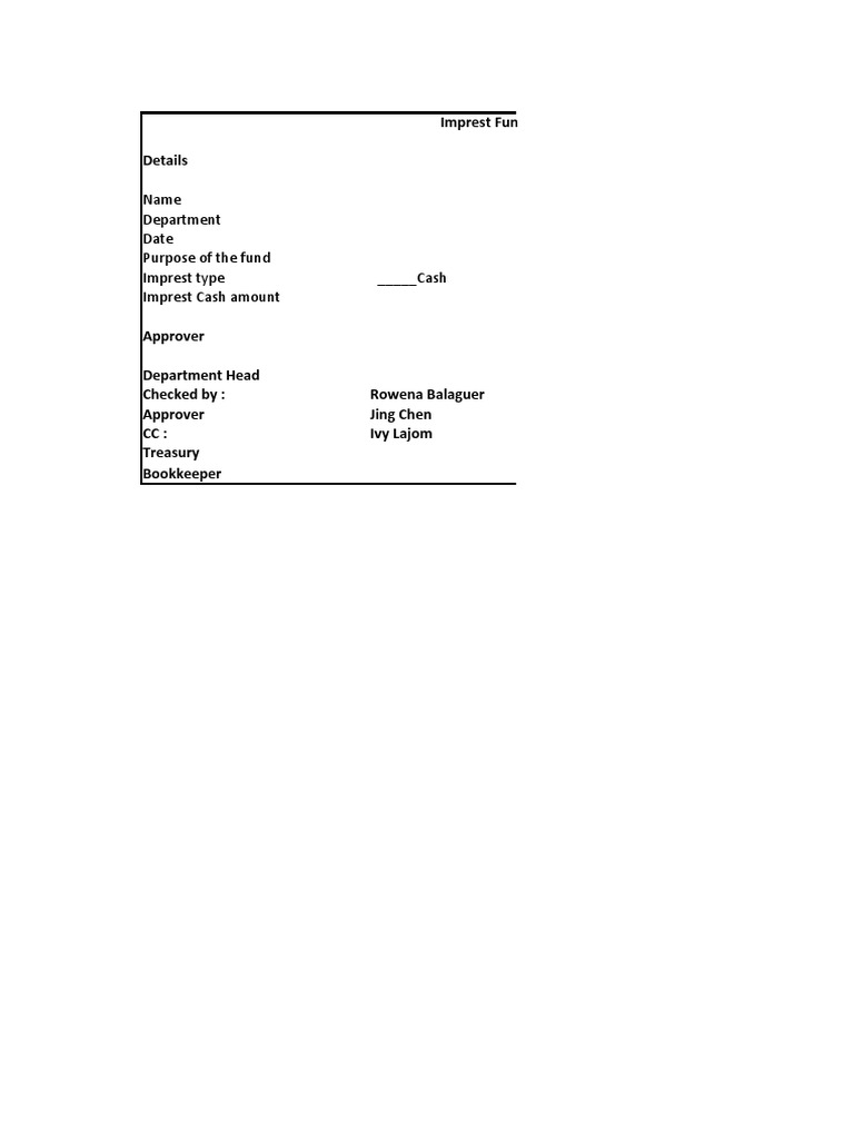 Cash Imprest Fund Overview | PDF | Finance & Money Management | Social ...