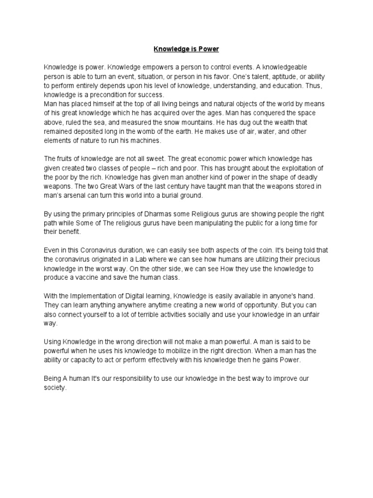 Knowledge Is Power | PDF