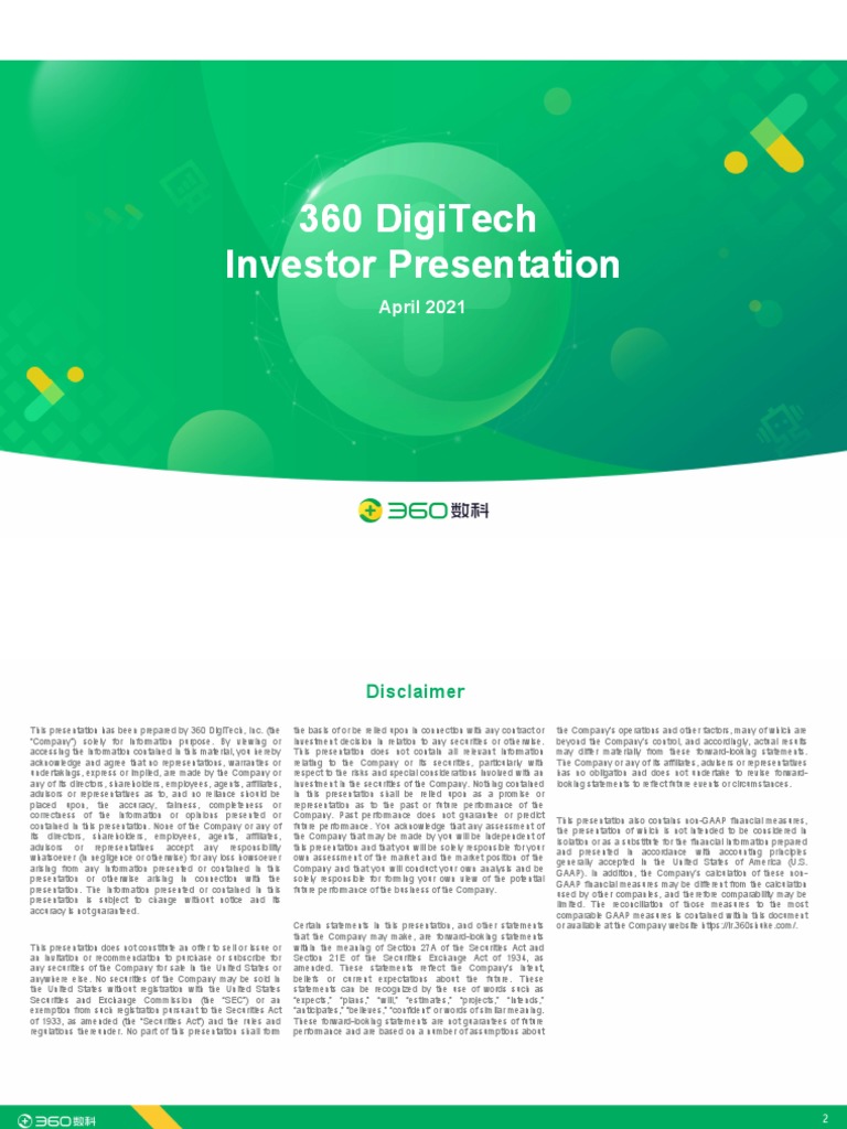 360 DigiTech 2020 Q4 Presentation | PDF | Artificial Intelligence | Intelligence (AI) & Semantics