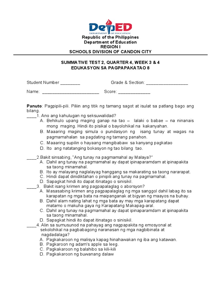 EsP 8 ST1 Q4 W3 4 | PDF