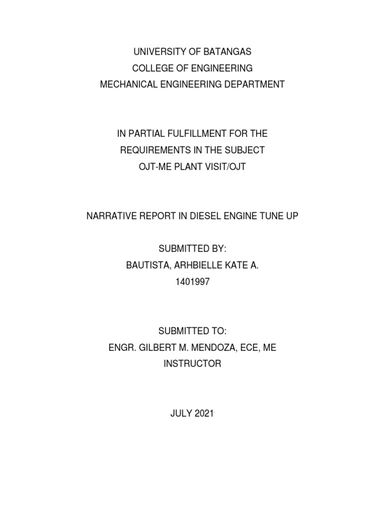NR-Diesel Engine Tune Up | PDF | Engines | Diesel Engine