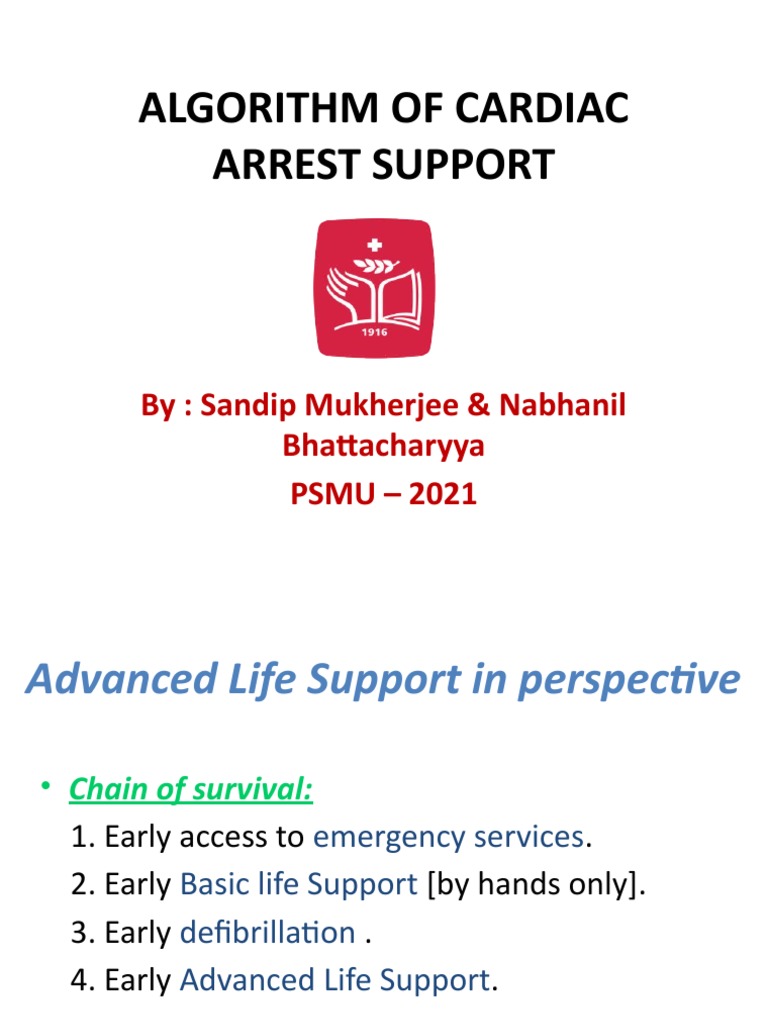 Cardiac Arrest Support Algorithm Guide | PDF | Artificial Cardiac ...