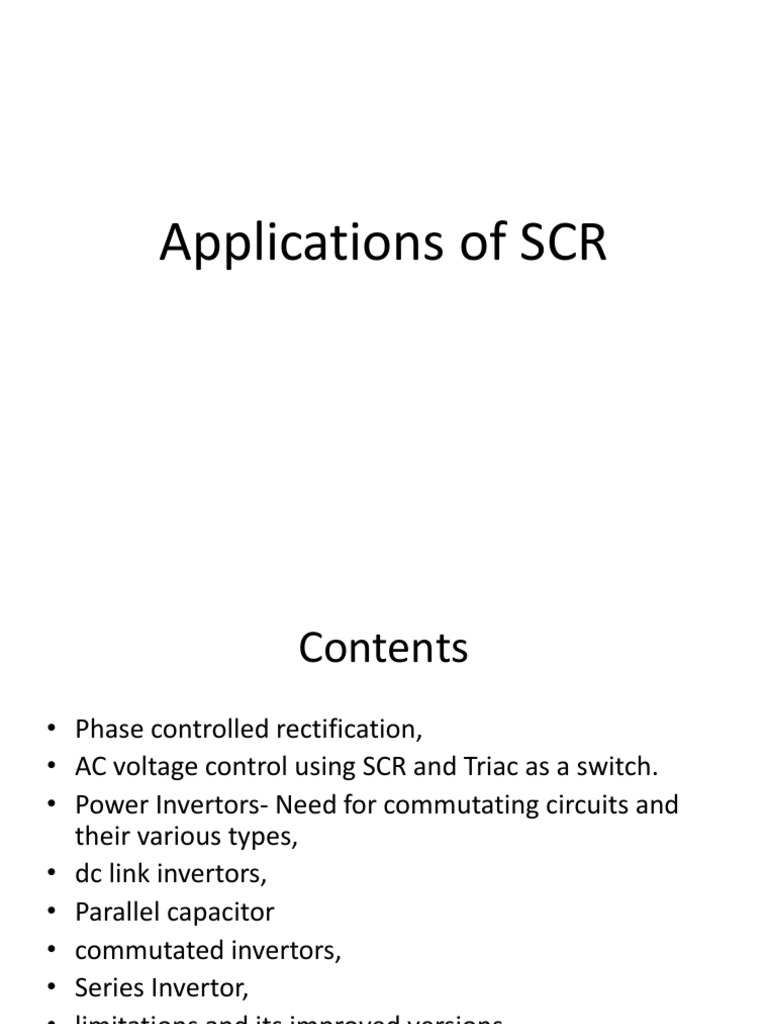 SCR Applications Notes | PDF | Rectifier | Electrical Equipment
