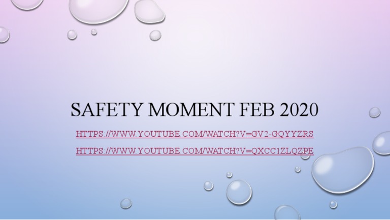 Safety Moment Topic Example | PDF
