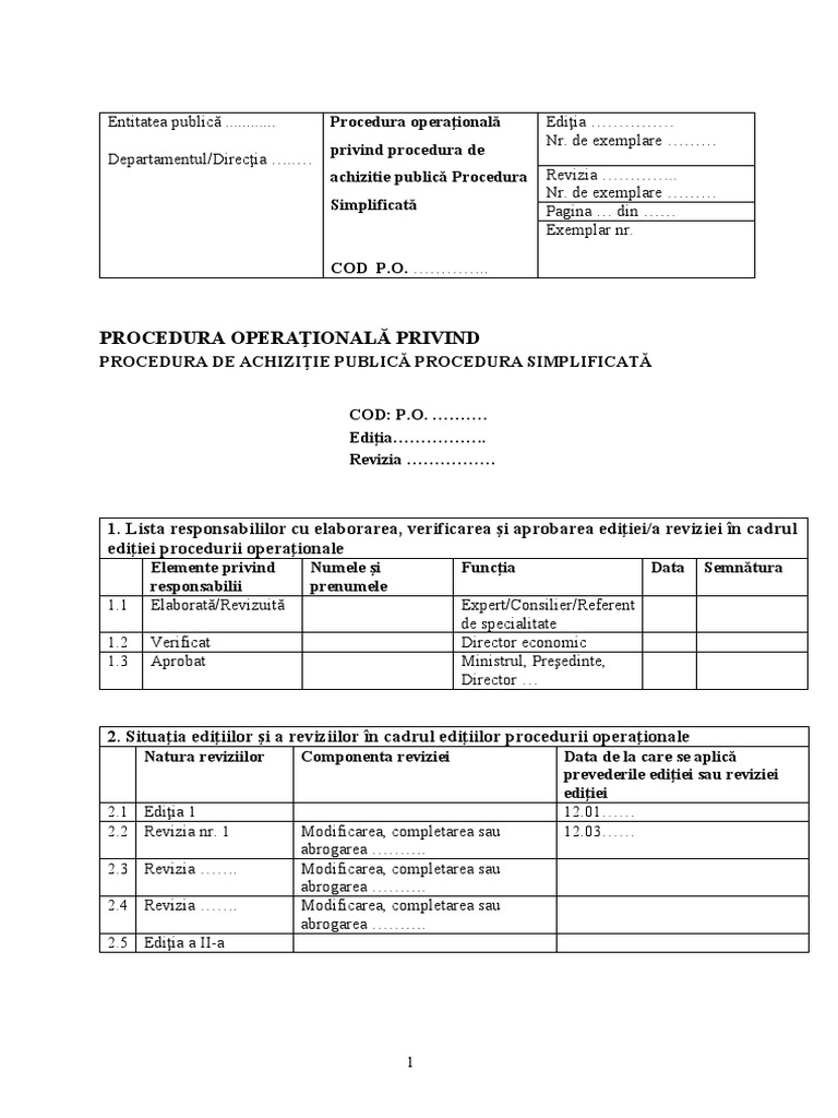 PO Procedura Simplificata | PDF