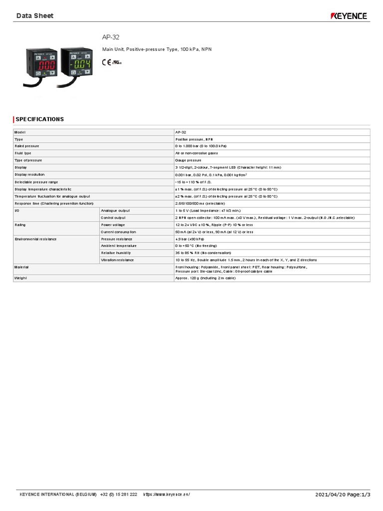 AP 32 Datasheet | PDF | Bipolar Junction Transistor | Pressure