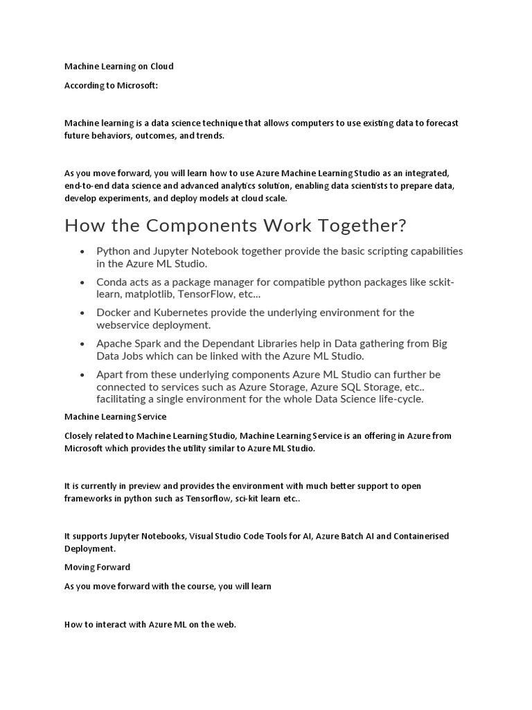 How The Components Work Together? | PDF | Microsoft Azure | Machine ...