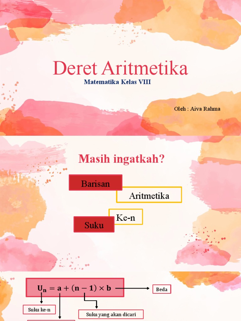 Panduan Deret Aritmetika Kelas VIII | PDF | Metode & Bahan Ajar