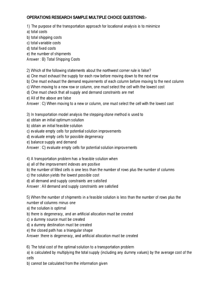 Operations Research | PDF | Inventory | Mathematical Optimization