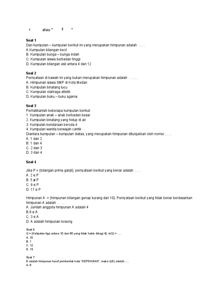 Soal Himp 1 Kelas 7 | PDF | Metode & Bahan Ajar