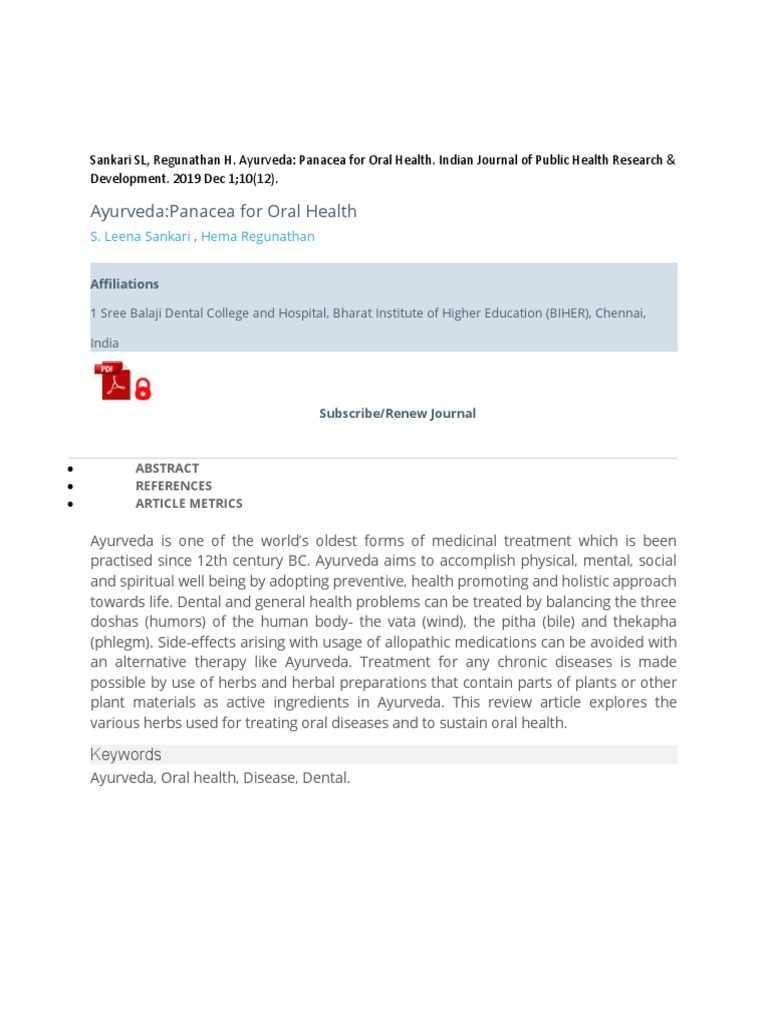 ABS Ay Panaceae For Oral Health | PDF | Self-Improvement | Wellness