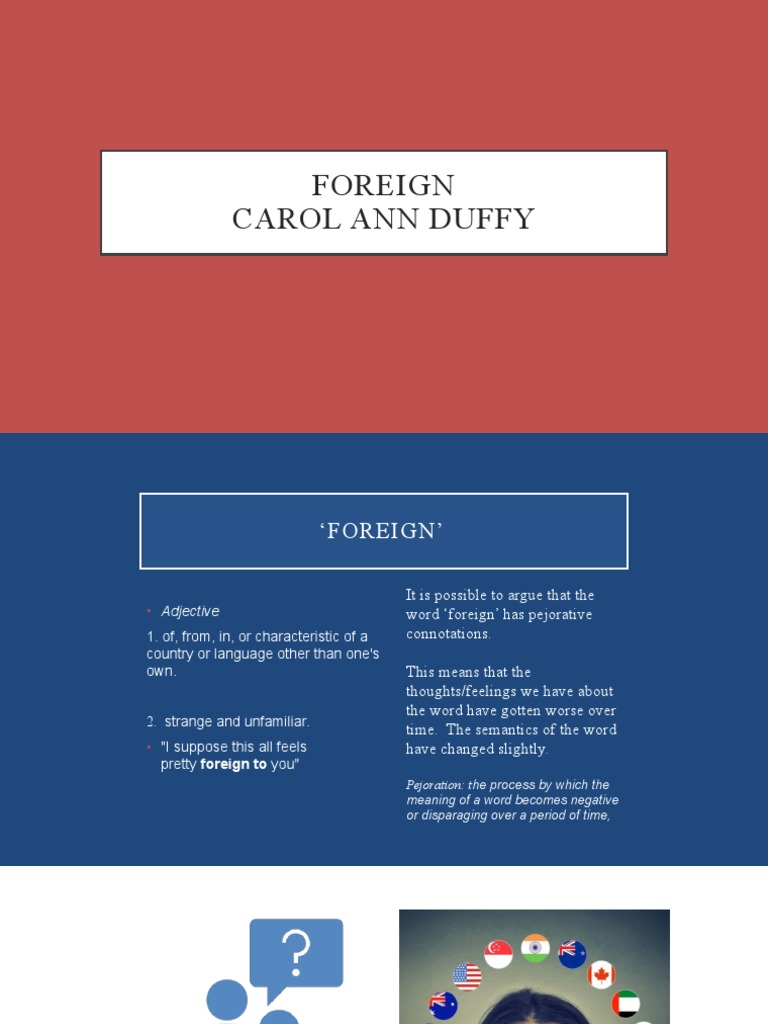 Foreign Carol Ann Duffy | PDF | Poetry | Linguistics