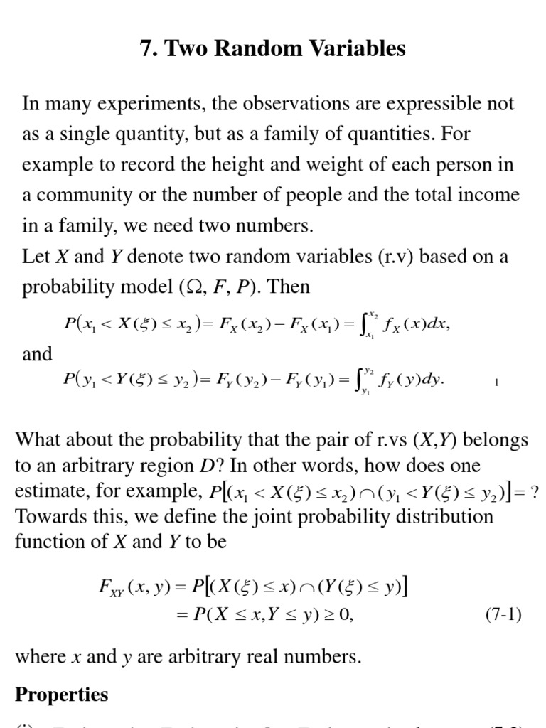 7.lect7a Two Random Variables) | PDF | Statistical Theory | Scientific ...