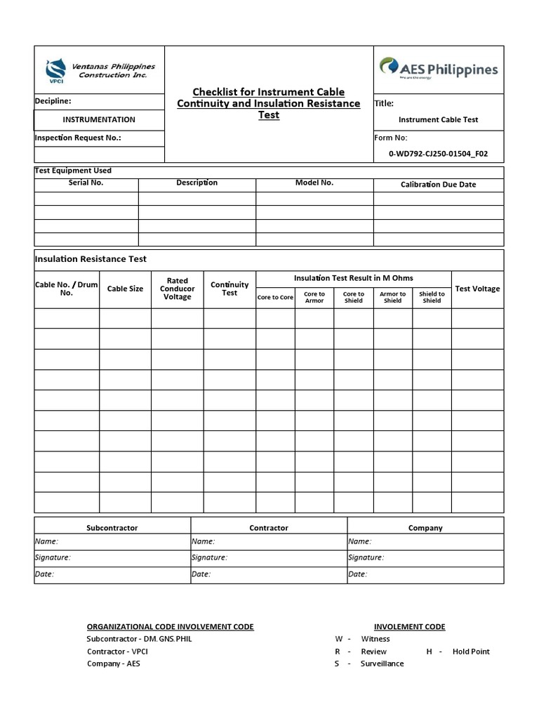 0-WD792-CJ250-01504 - Rev.A - Inspection and Test Plan For Instrument ...