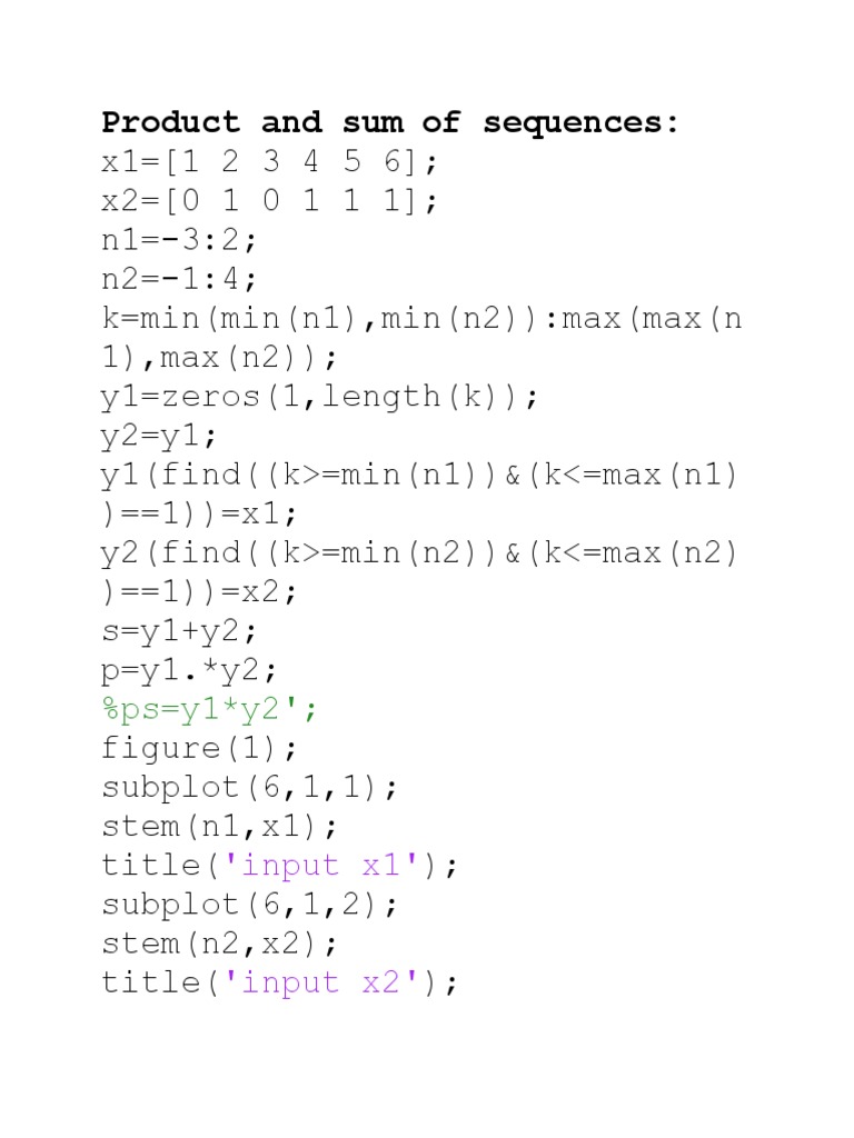 MATLAB Codes For Practice | PDF | Teaching Methods & Materials