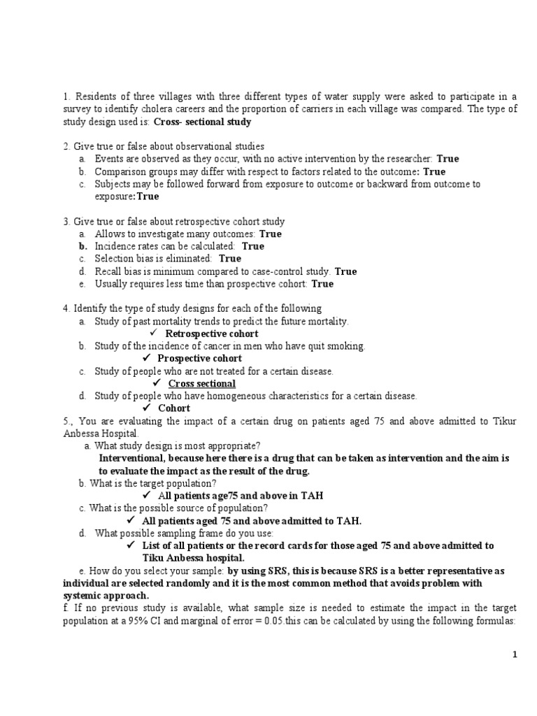 Biostatistics and Research Methods Exercise 1 | Download Free PDF ...