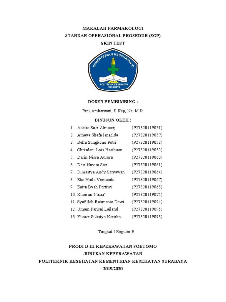 Skin Test Kelompok 1 | PDF | Kesehatan Holistik