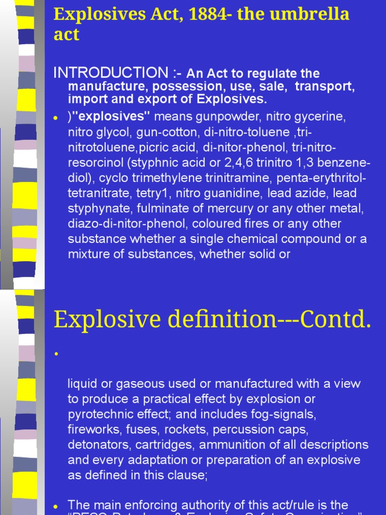 Explosives Act 1884 summary | PDF | Valve | Gases