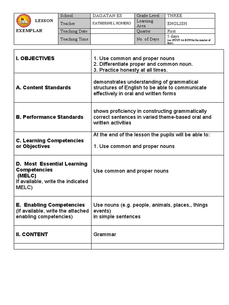 Lesson Exemplar IDEA in English 3 | Download Free PDF | English ...